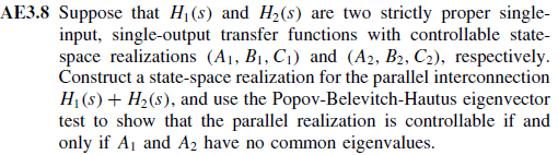 Solved AE3.8 Suppose that H (s) and H (s) are two strictly | Chegg.com