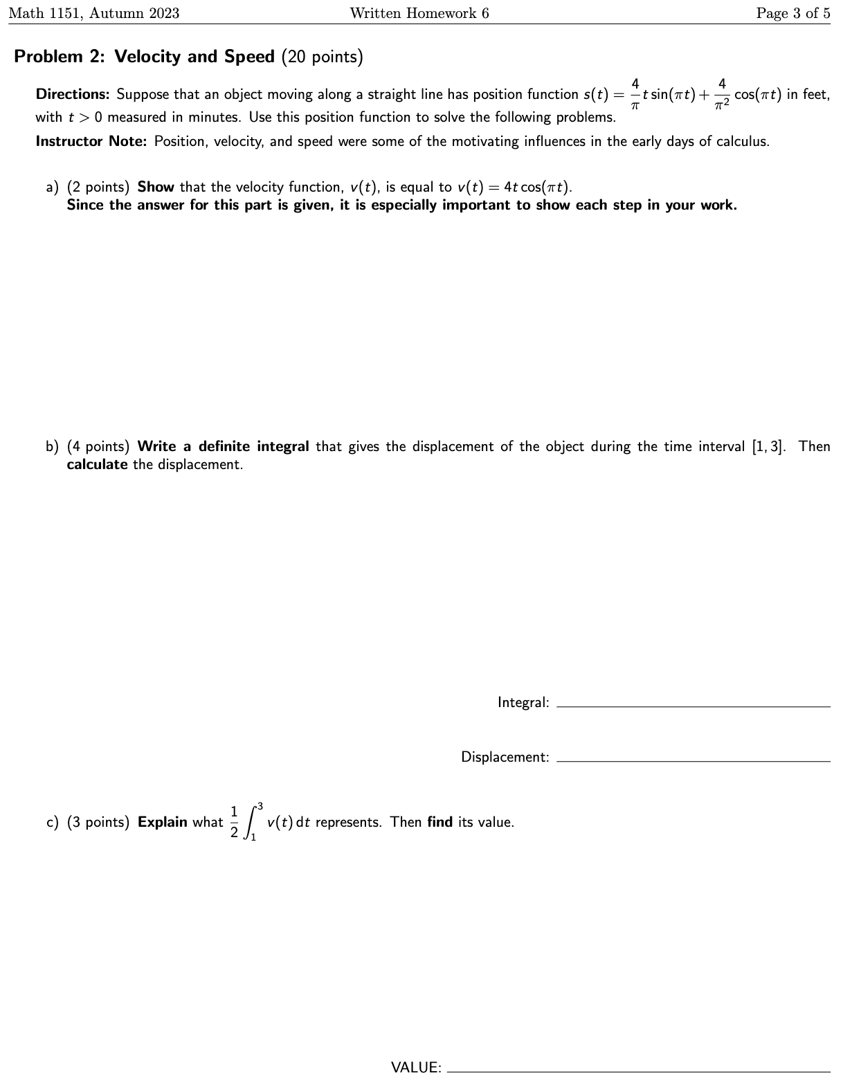 Solved d) (8 points) Write a definite integral that gives | Chegg.com