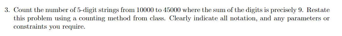 Solved 3. Count the number of 5 -digit strings from 10000 to | Chegg.com