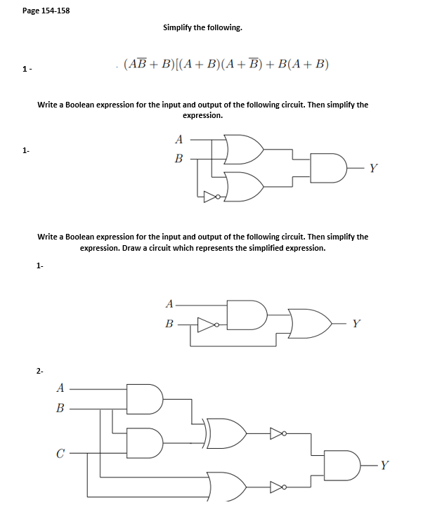 Solved Boolean Algebra Exercise Page 136-141 Use order of | Chegg.com