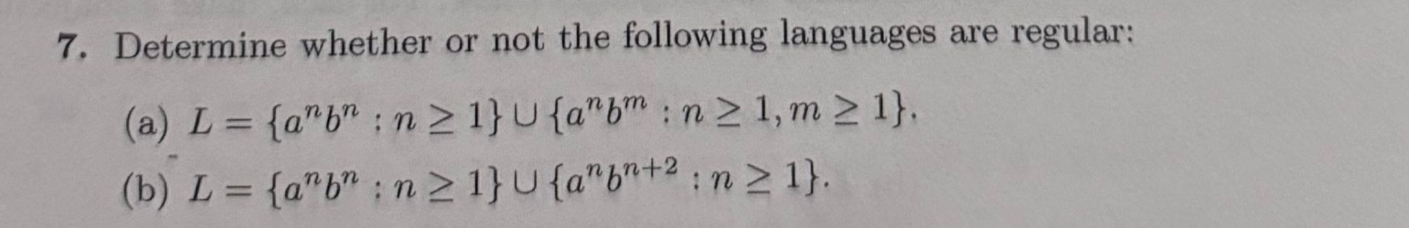 Solved Determine whether or not the following languages are | Chegg.com