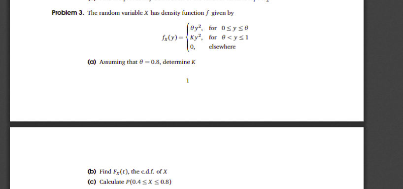 Solved Problem 3 The Random Variable X Has Density Function 