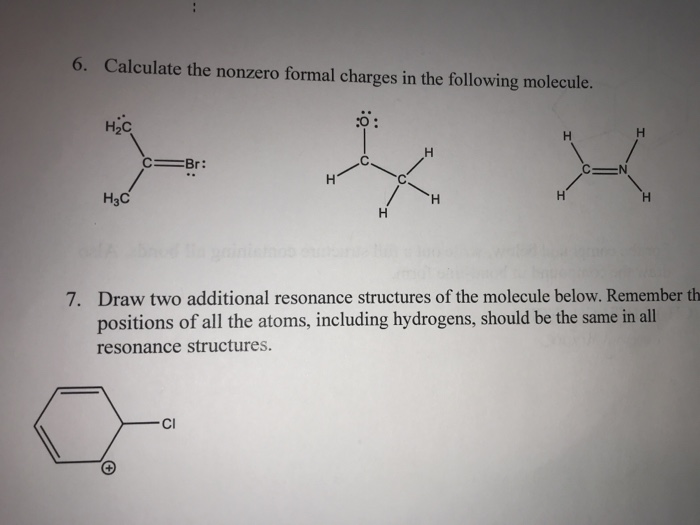 Solved Calculate the nonzero formal charges in the following | Chegg.com