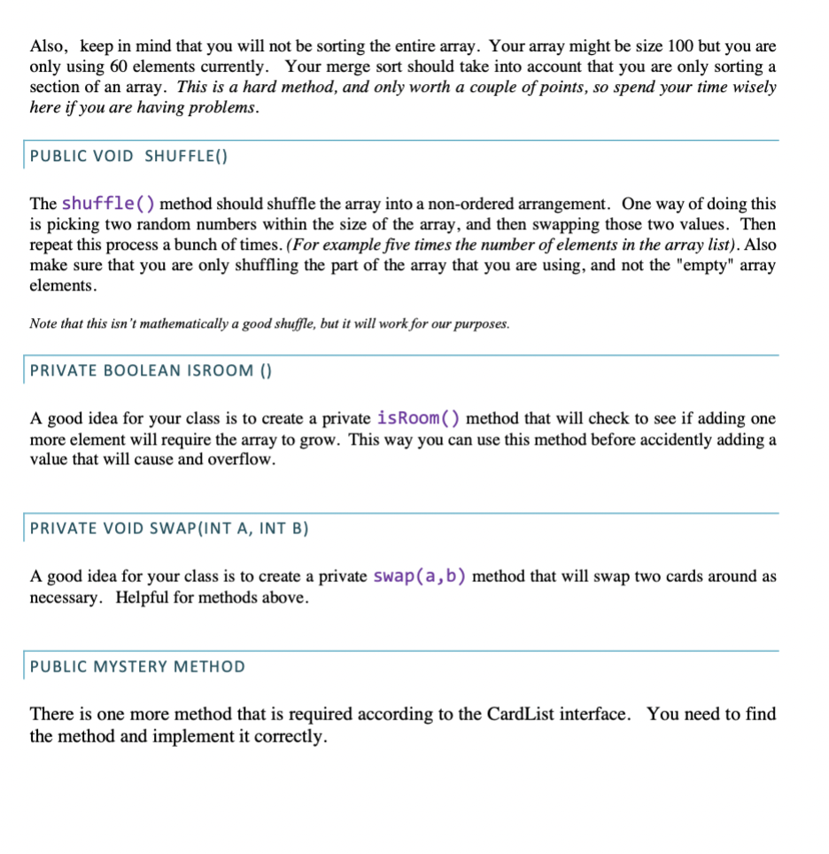 Solved CS145 - PROGRAMMING ASSIGNMENT CARD ARRAY LIST | Chegg.com