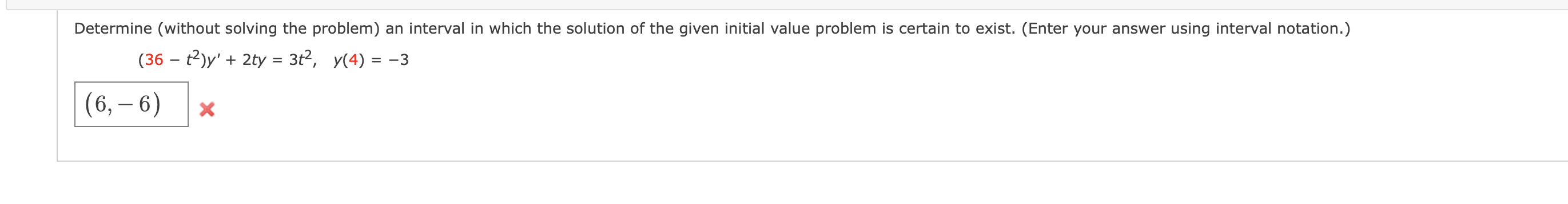 Solved Determine (without solving the problem) an interval | Chegg.com