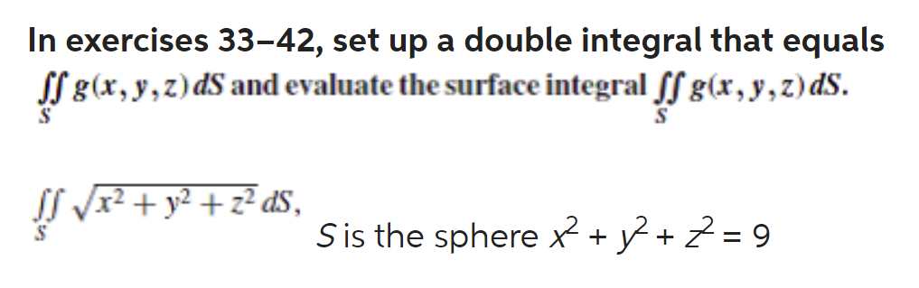 Solved In exercises 33−42, set up a double integral that | Chegg.com