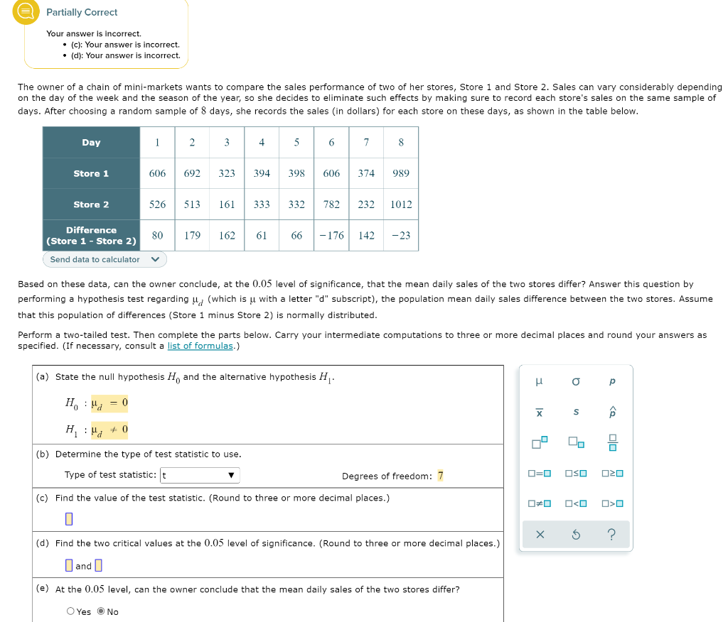 Solved Partially Correct Your answer is incorrect. . (c): | Chegg.com
