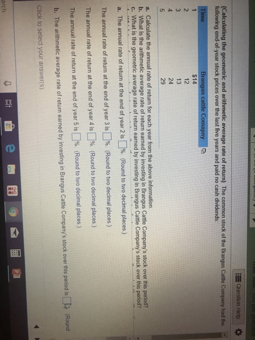Solved E Question Help (Calculating the geometric and | Chegg.com