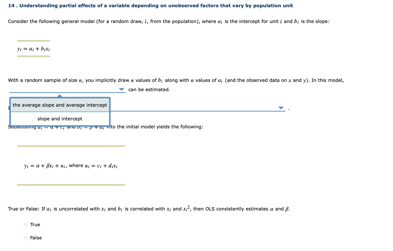 Solved 14 . Understanding partial effects of a variable | Chegg.com