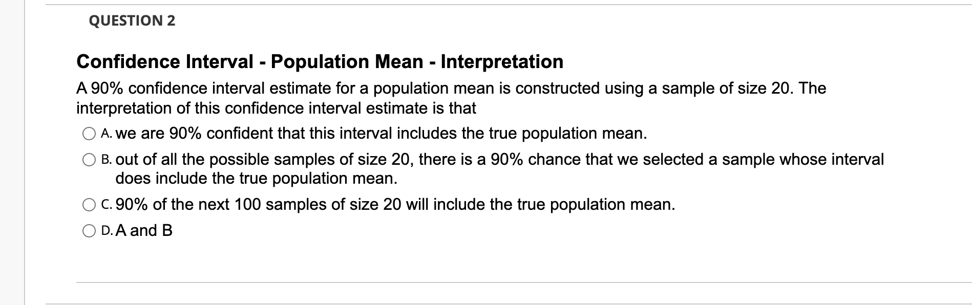 Solved Confidence Interval - Population Mean - | Chegg.com