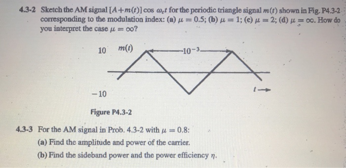 Solved Sketch the AM signal [A+m(t)]cos wt for the periodic | Chegg.com