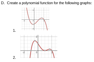 Solved D. Create a polynomial function for the following | Chegg.com
