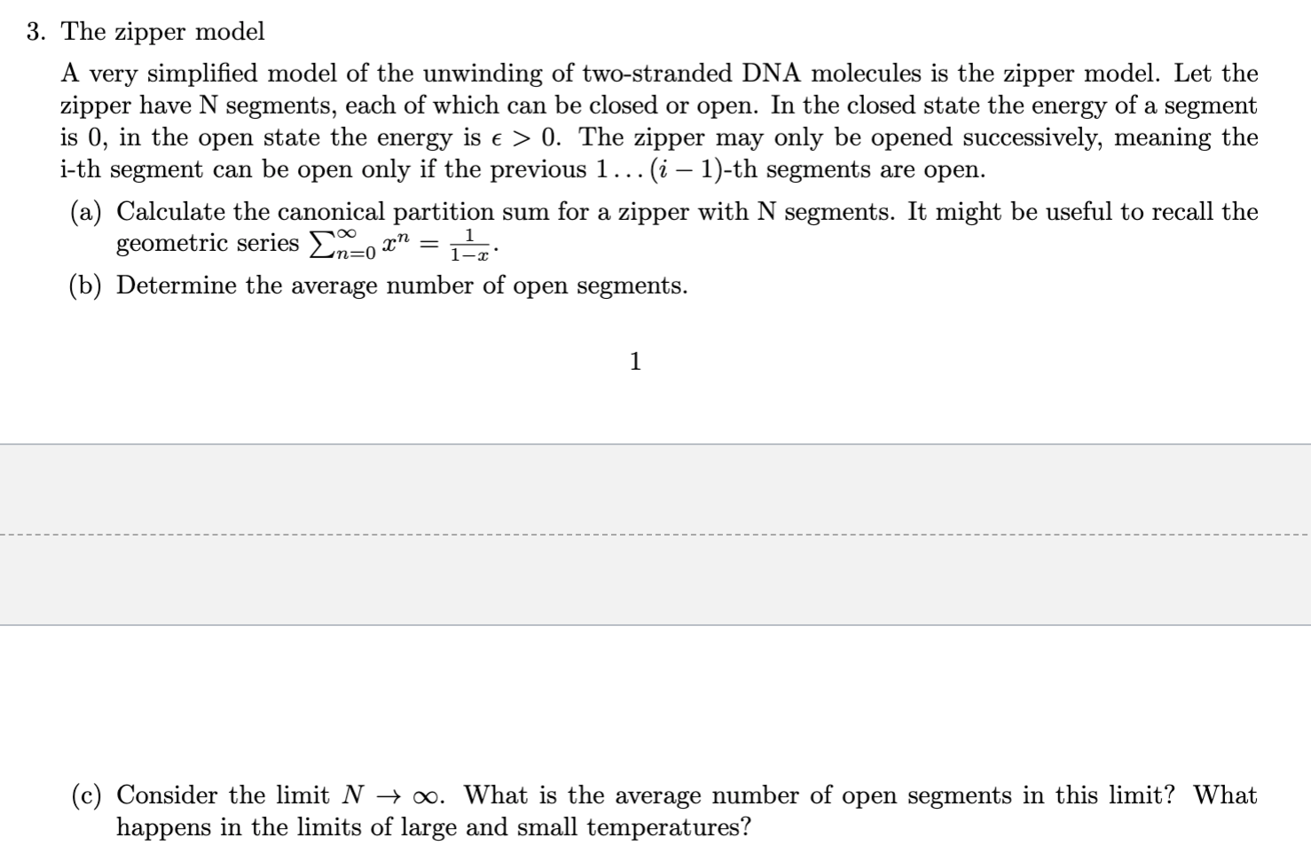 Solved 3. The zipper model A very simplified model of the | Chegg.com