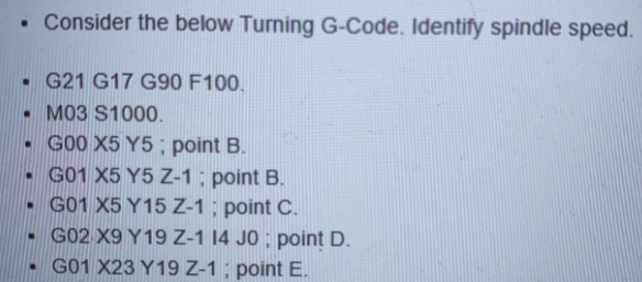 Solved . Consider the below Turning G-Code. Identify spindle | Chegg.com