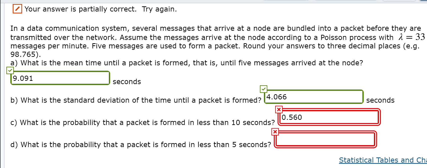 Solved Your answer is partially correct. Try again. In a | Chegg.com