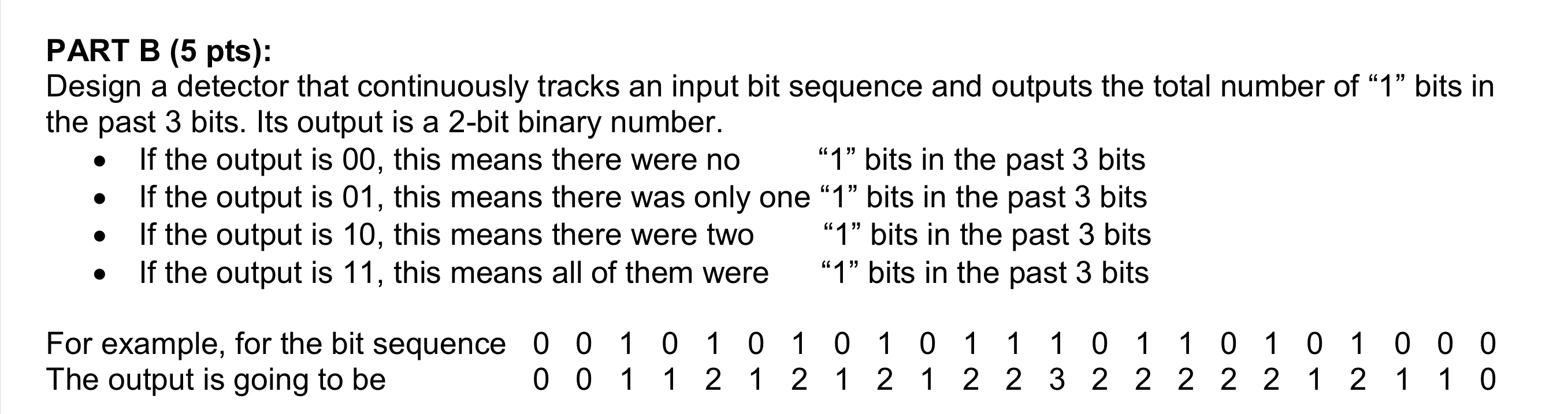 Solved PART B (5 pts): Design a detector that continuously | Chegg.com