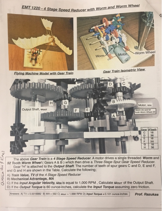 Solved Mot Worm Wheel Flying Motor, N Output Shaft, ω0UT D | Chegg.com