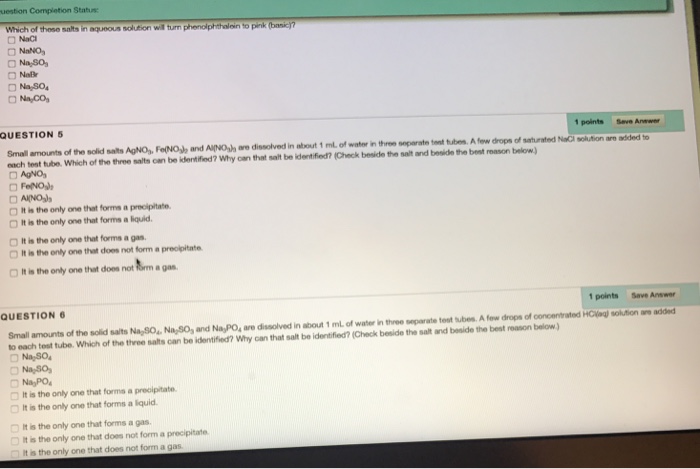 Solved Which of these salts in aqueous solution will turn | Chegg.com