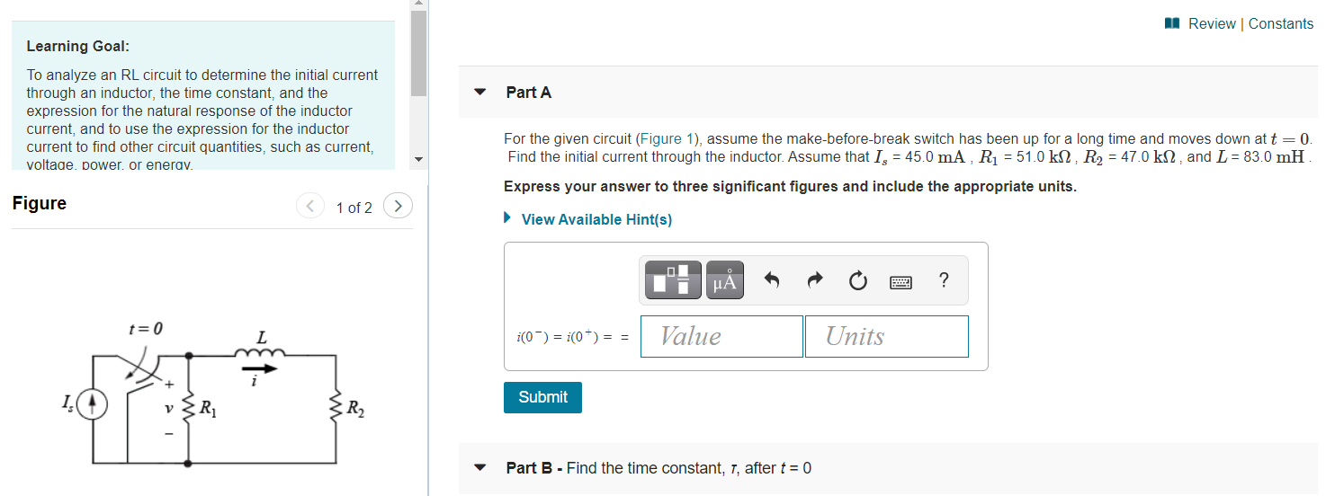 Solved Review Constants Part A Learning Goal: To analyze an | Chegg.com