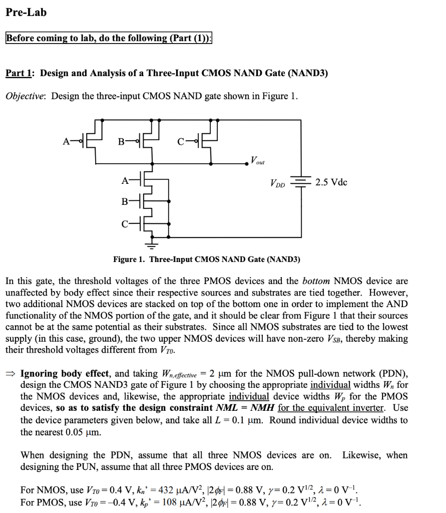 Pre-Lab Before coming to lab, do the following (Part | Chegg.com