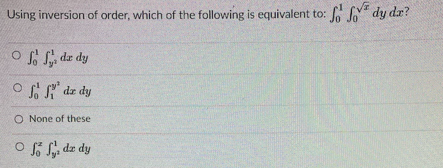 Solved Using inversion of order, which of the following is | Chegg.com
