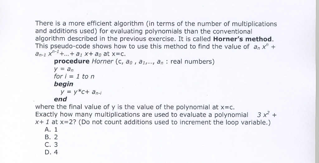 Solved There is a more efficient algorithm (in terms of the | Chegg.com