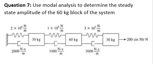 Solved Question 7: Use modal analysis to determine the | Chegg.com