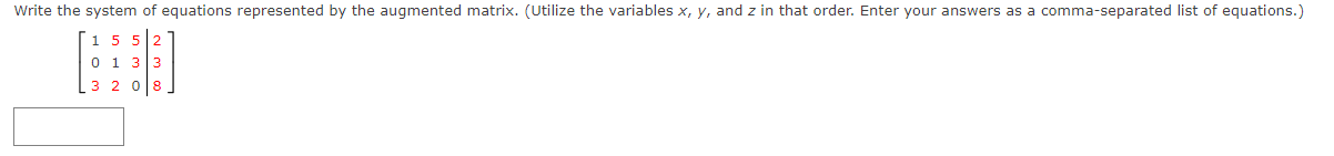 Solved Write the system of equations represented by the | Chegg.com
