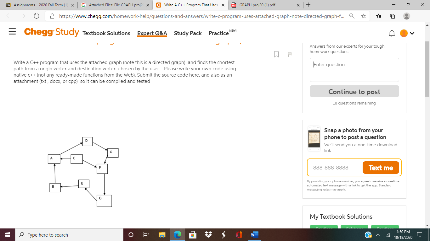 Bb Assignments - 2020 Fall Term (1 х G Attached | Chegg.com