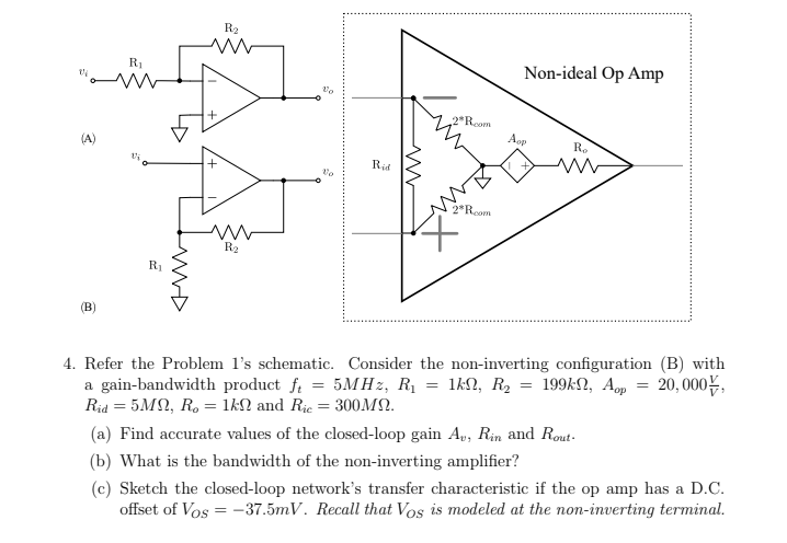Solved 4. Refer the Problem 1's schematic. Consider the | Chegg.com