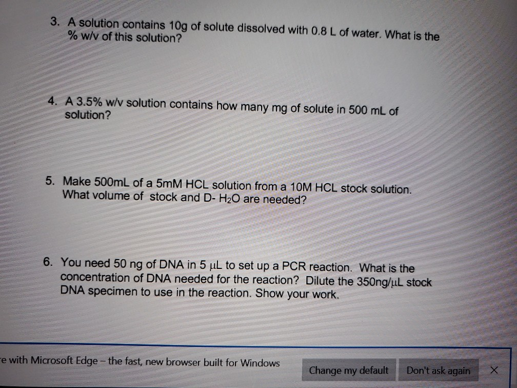 Solved 3. A solution contains 10g of solute dissolved with | Chegg.com