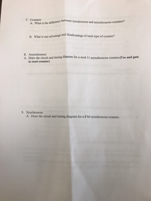 Solved 7. Counters between synchronous and asynchronous co | Chegg.com