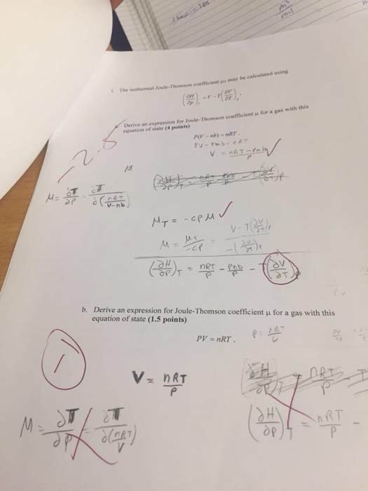 Solved be calculated using The isothermal Joule-Thomson | Chegg.com