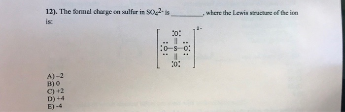 So4 2 Lewis Structure With Formal Charges