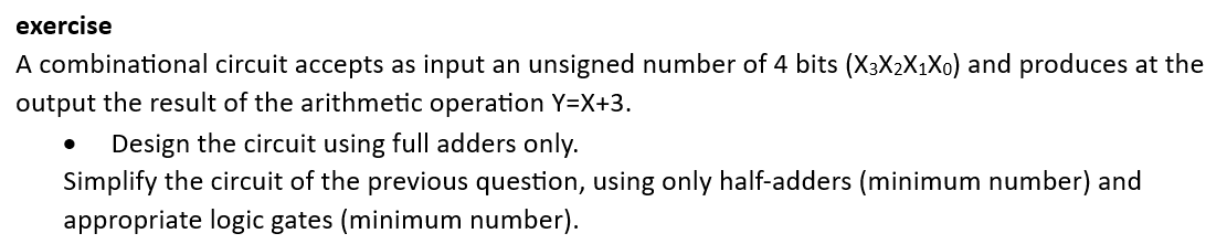 Solved exercise A combinational circuit accepts as input an | Chegg.com