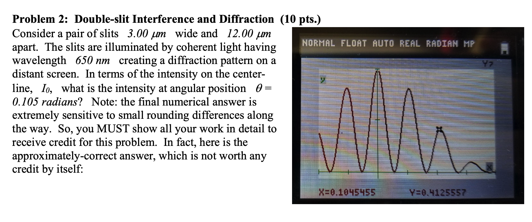 Solved Problem 2: Double-slit Interference and Diffraction | Chegg.com