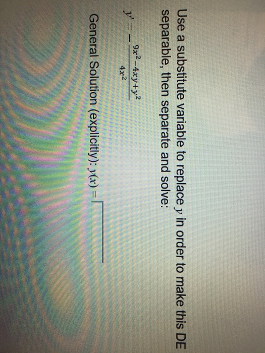 Solved Use A Substitute Variable To Replace Y In Order To 1590