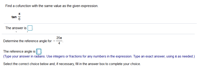 Solved Find a cofunction with the same value as the given | Chegg.com