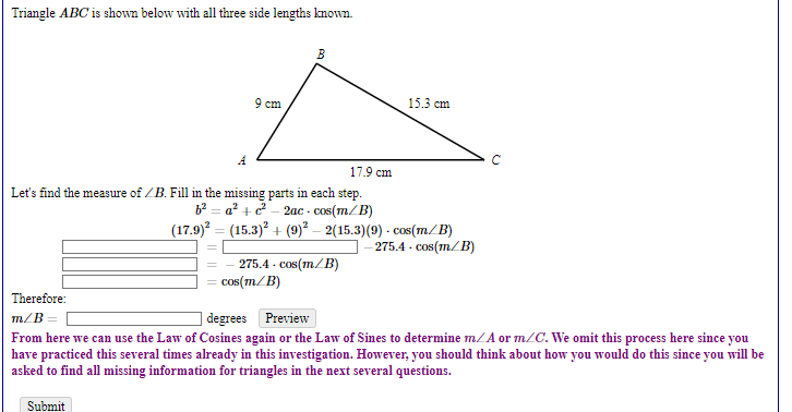 Solved Triangle ABC is shown below with all three side | Chegg.com
