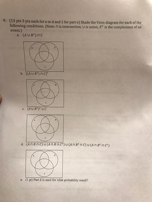 Solved 9. (13 pts 3 pts each for a to d and 1 for part e) | Chegg.com