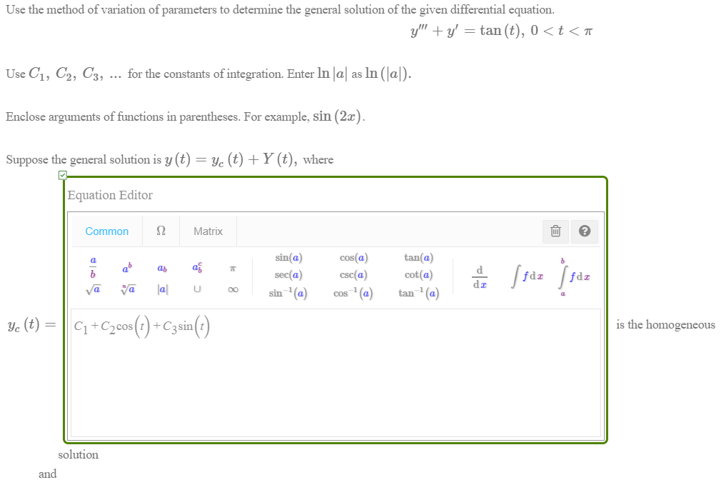 Solved Use the method of variation of parameters to | Chegg.com