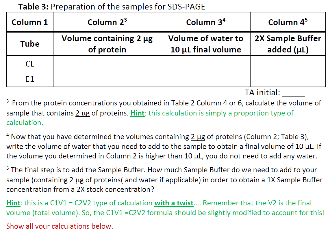 Solved Exercise 3.1.B and 3.2 Quantification of the total | Chegg.com