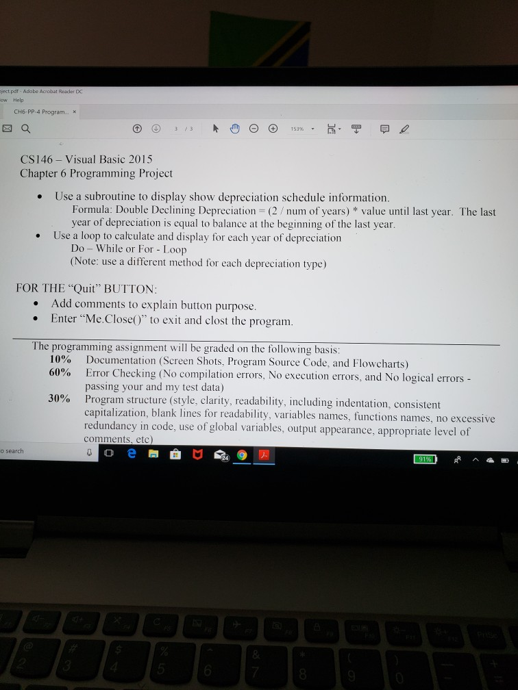 CH6-PP-4 Program.. x CS146 Visual Basic 2015 Chapter | Chegg.com