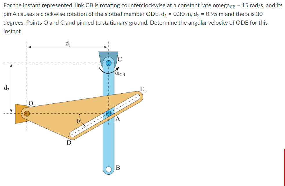 Solved For the instant represented, link CB is rotating | Chegg.com