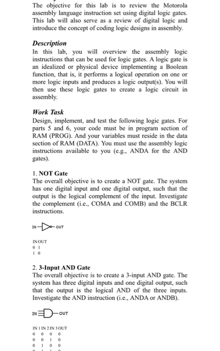Solved The objective for this lab is to review the Motorola | Chegg.com