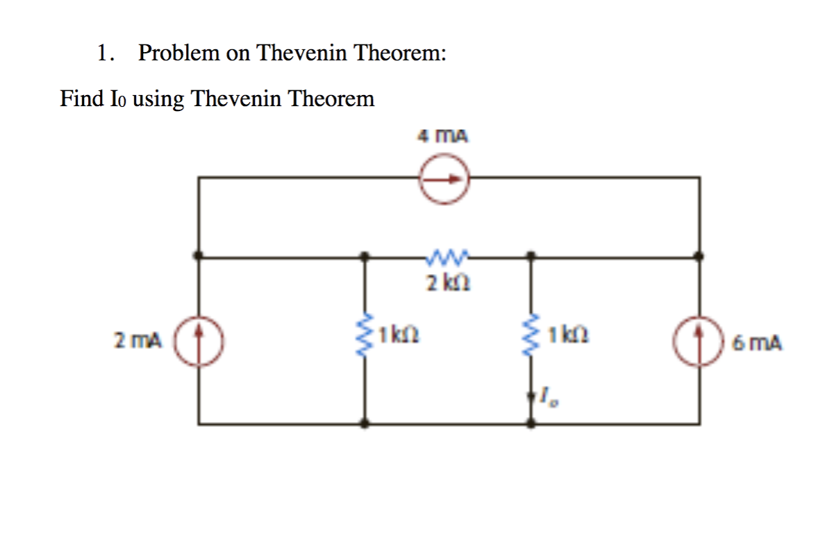 Solved 1. Problem on Thevenin Theorem: Find Io using | Chegg.com