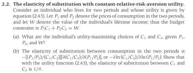 Solved 2.2. The elasticity of substitution with | Chegg.com