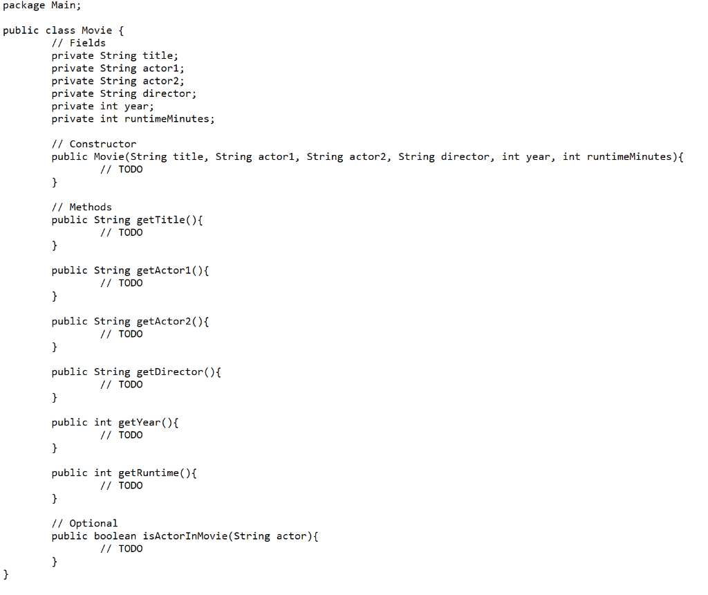 Solved Movie Database (Java) Background You are tasked by | Chegg.com
