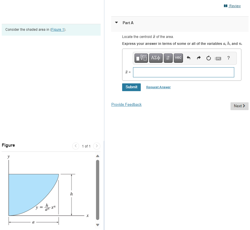 Solved Consider the shaded area in Locate the centroid xˉ of | Chegg.com