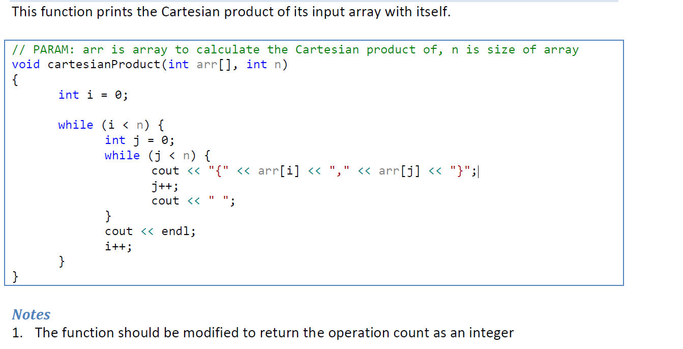 Solved Counting Operations If The Function Return Type Void